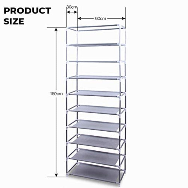 Affordable 10 Layer Shoe Rack with Doors – happyhome